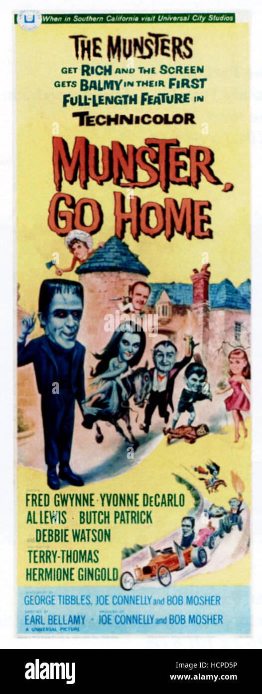 Munster Go Home From Left Fred Gwynne Hermione Gingold Terry
