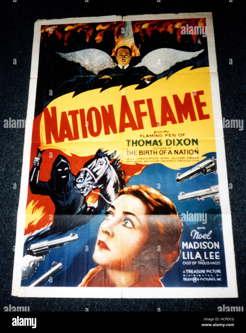NATION AFLAME, Lila Lee on poster art, 1937 Stock Photo - Alamy