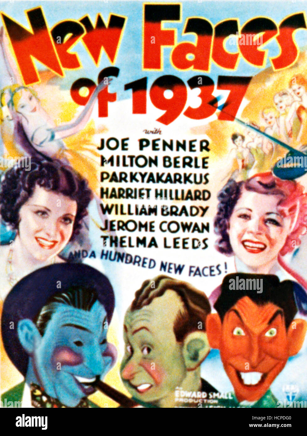 NEW FACES OF 1937, window card, clockwise from top left: Thelma Leeds ...