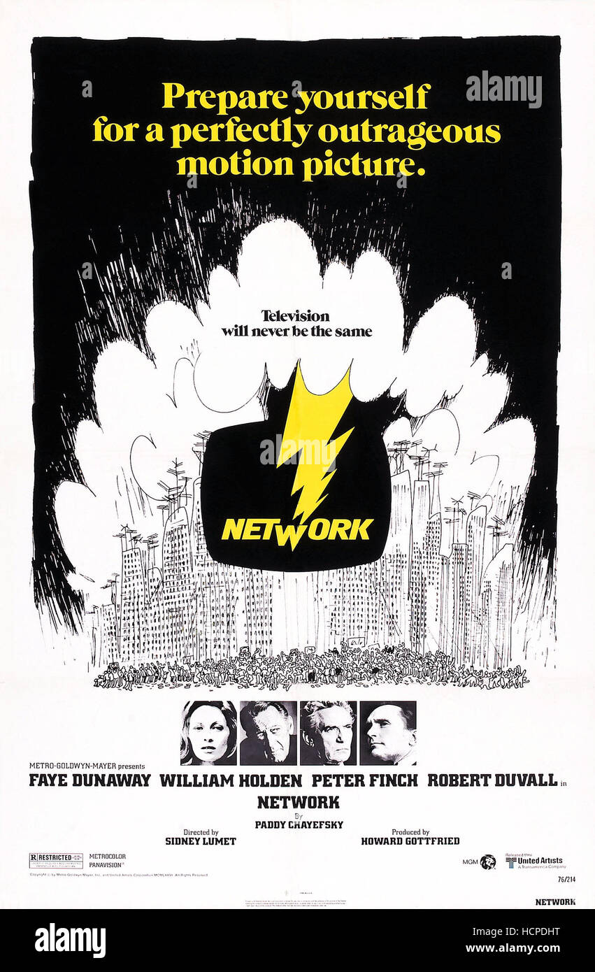 NETWORK, US poster, bottom from left: Faye Dunaway, William Holden ...