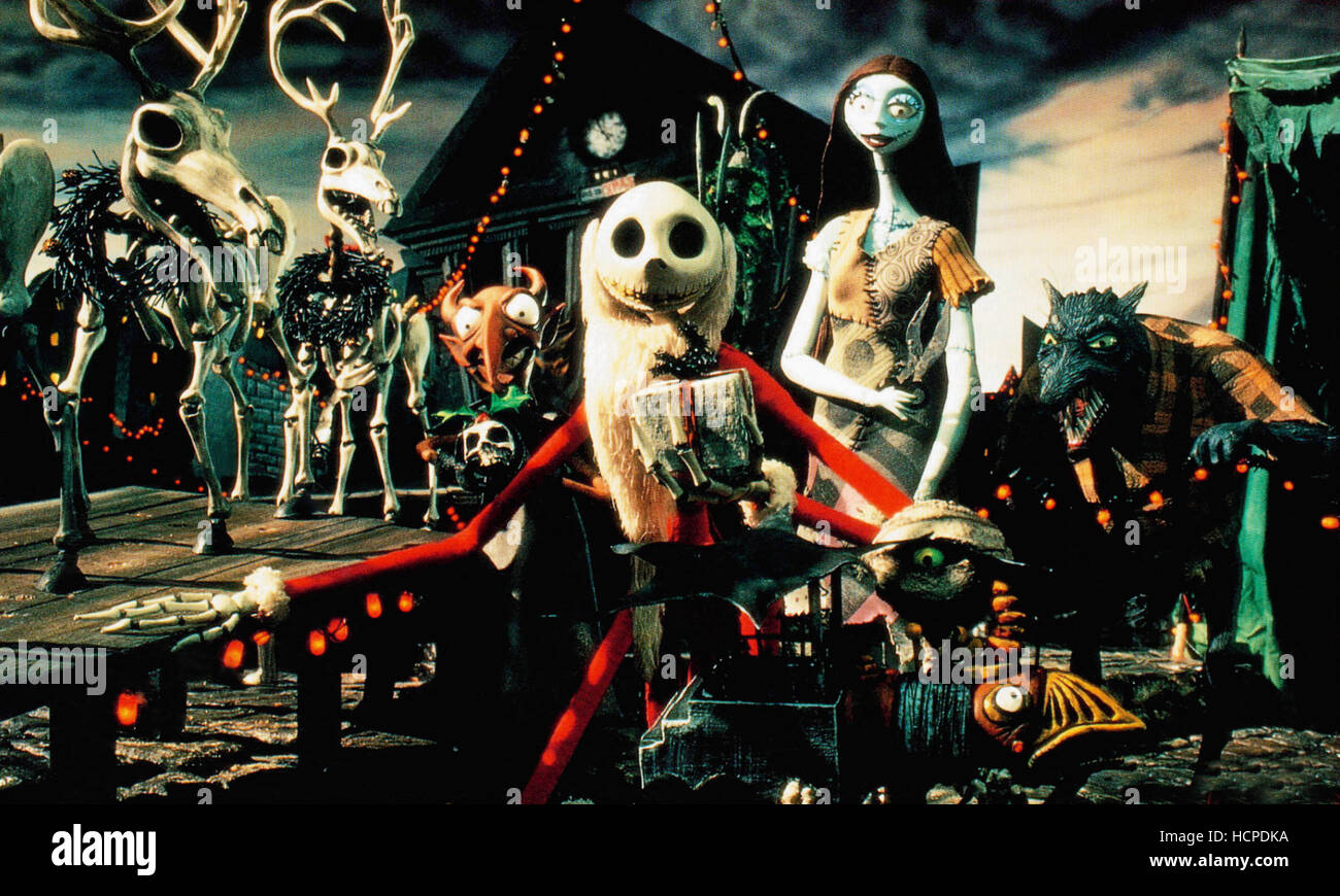 THE NIGHTMARE BEFORE CHRISTMAS, Jack Skellington (front, center, voice ...