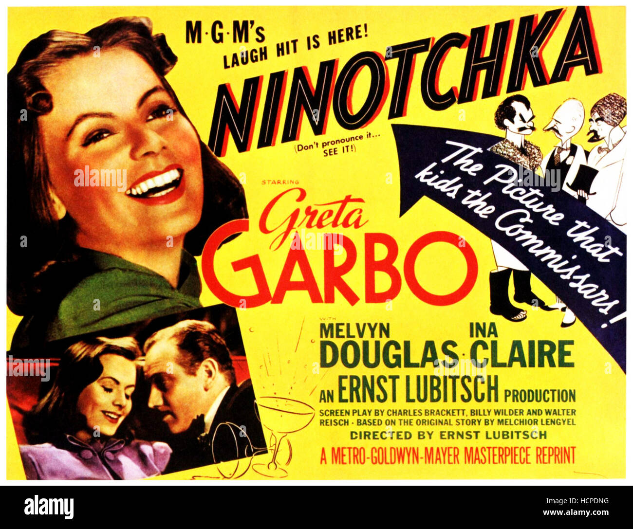 NINOTCHKA, Greta Garbo, Melvyn Douglas, 1939, poster art Stock Photo ...
