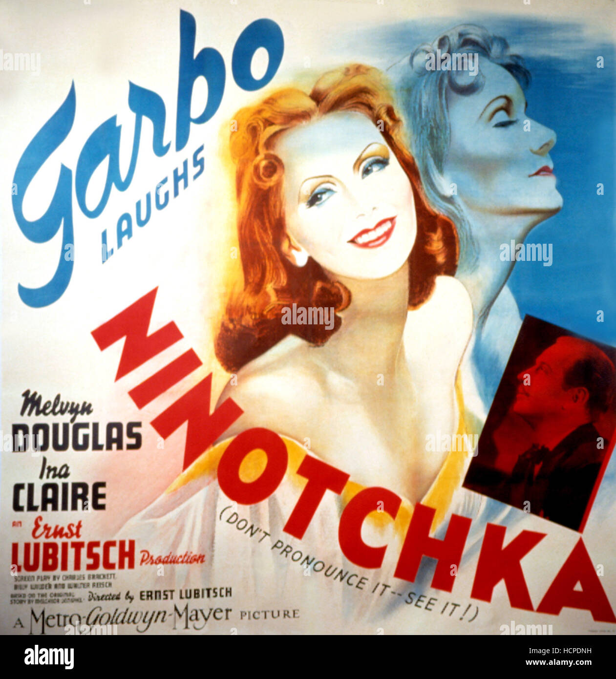 NINOTCHKA, Greta Garbo, Melvyn Douglas, 1939, poster art Stock Photo - Alamy