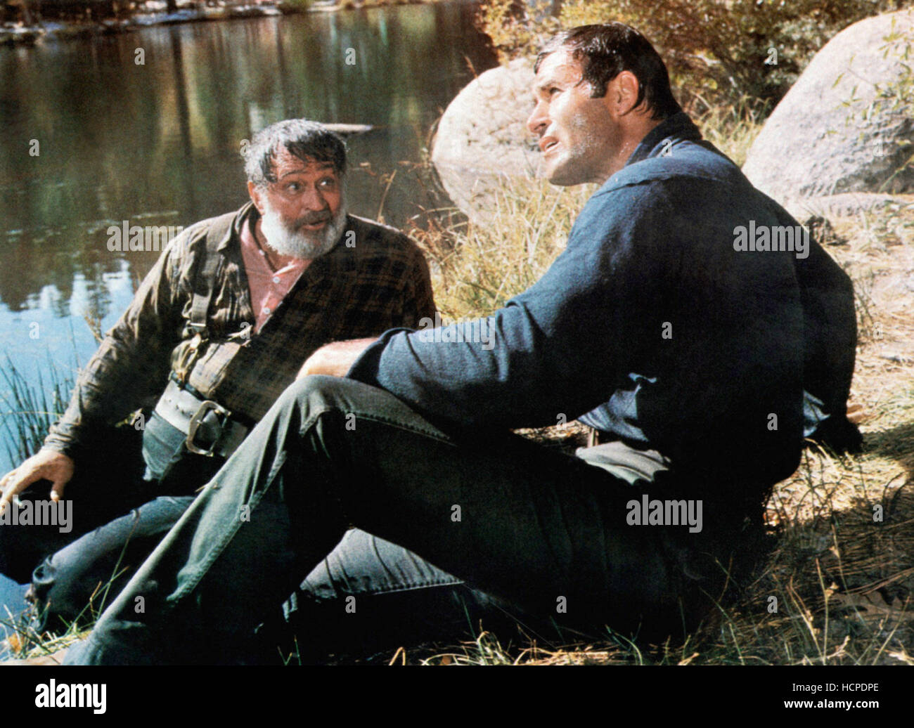THE NIGHT OF THE GRIZZLY, from left: Don Haggerty, Clint Walker, 1966 ...