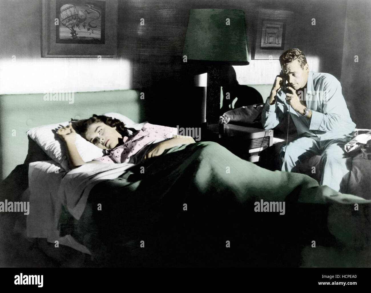 ON THE THRESHOLD OF SPACE, from left: Virginia Leith, Guy Madison, 1956 ...