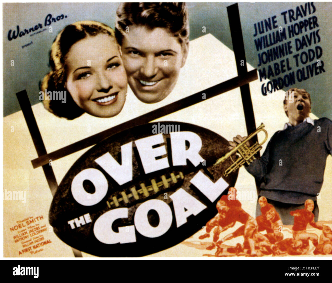 OVER THE GOAL, top from left: June Travis, William Hopper, bottom right ...