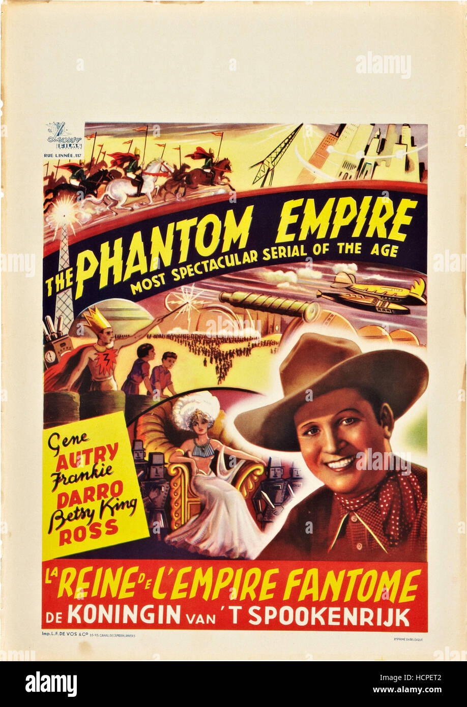 THE PHANTOM EMPIRE, (aka LA REINE DE L'EMPIRE FANTOME), Belgian poster ...