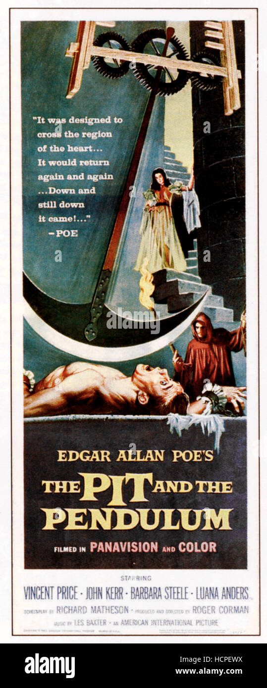 THE PIT AND THE PENDULUM, Barbara Steele, Vincent Price, 1961 Stock ...