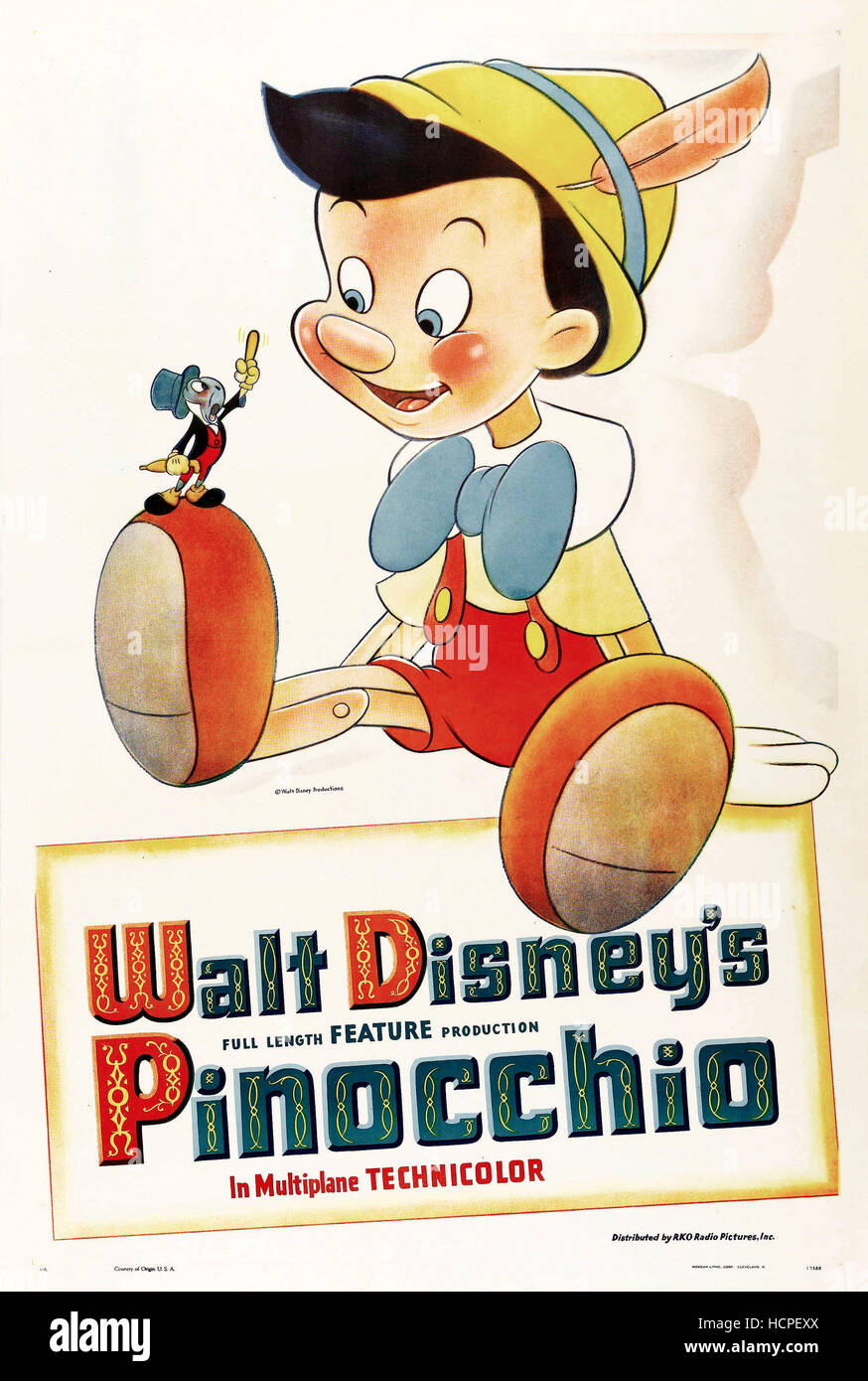 PINOCCHIO, from left: Jiminy Cricket, Pinocchio, 1940, ©Walt Disney ...