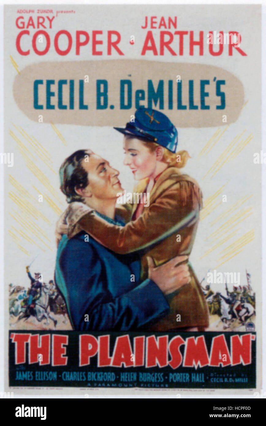 THE PLAINSMAN, from left: Gary Cooper, Jean Arthur, 1936 Stock Photo ...