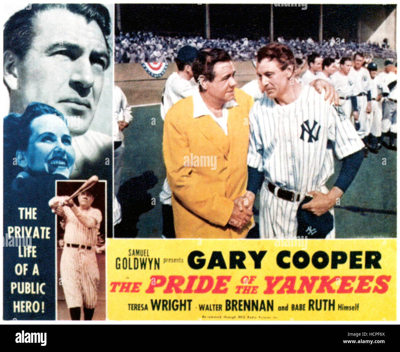 THE PRIDE OF THE YANKEES, left from top: Gary Cooper, Teresa Wright ...