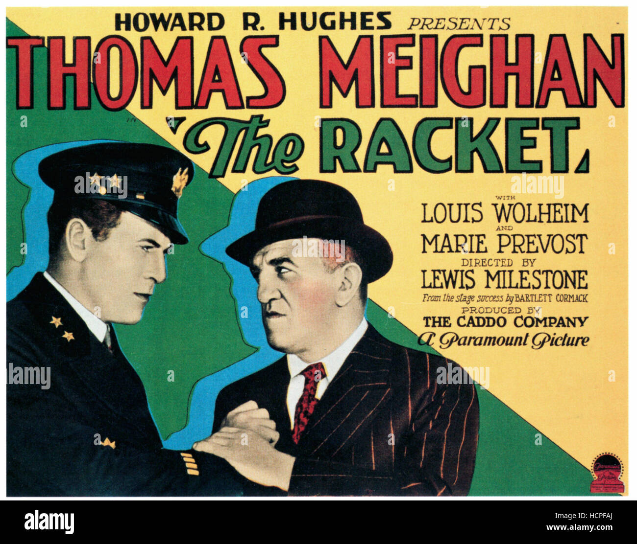 THE RACKET, from left: Thomas Meighan, Louis Wolheim, 1928 Stock Photo ...