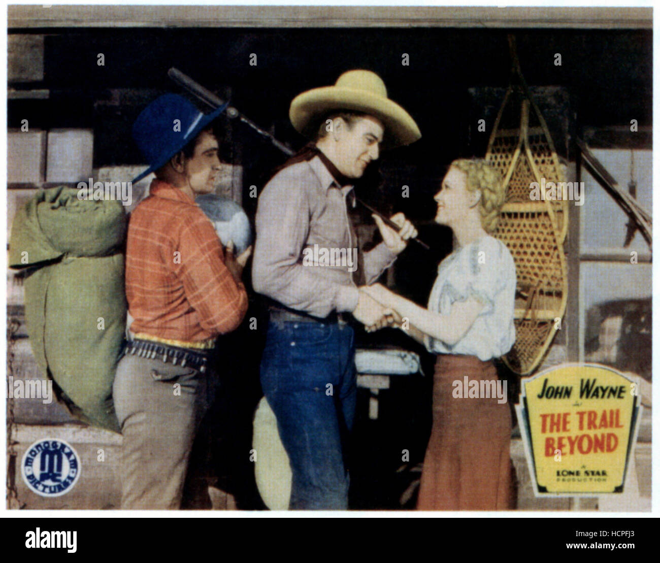 THE TRAIL BEYOND, center: John Wayne, right: Verna Hillie, 1934 Stock ...