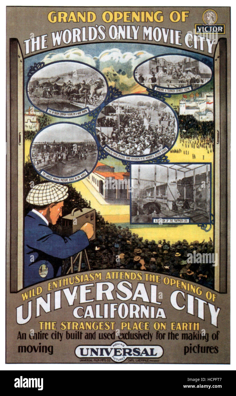UNIVERSAL CITY CALIFORNIA, publicity poster for film studio ca. 1915 ...