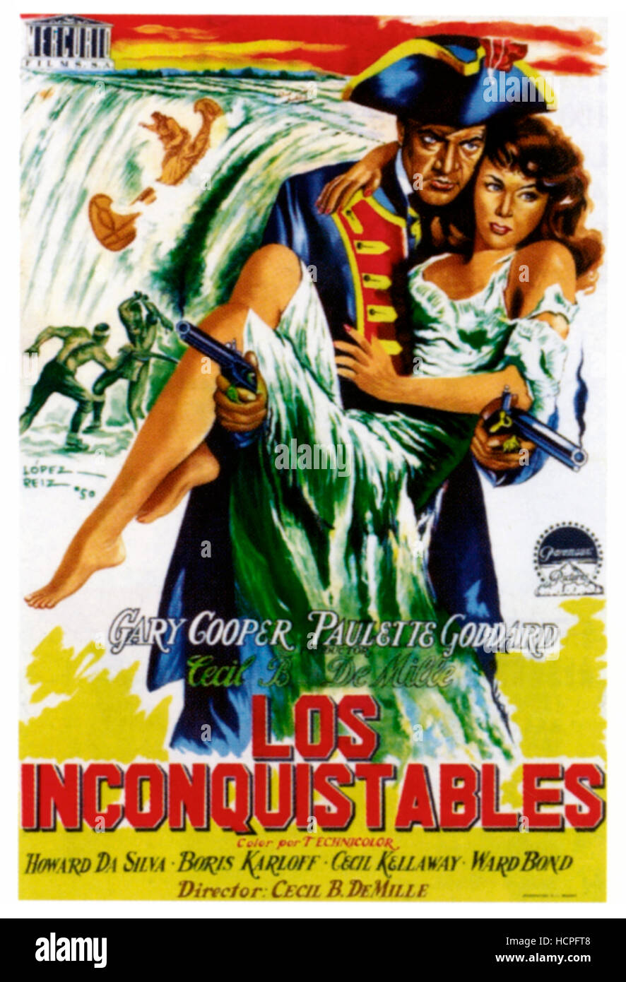 UNCONQUERED (aka LOS INCONQUISTABLES), from left: Gary Cooper, Paulette ...
