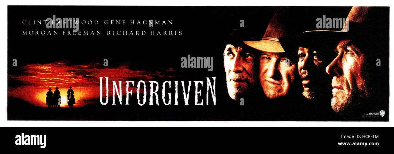 UNFORGIVEN, l-r: Richard Harris, Gene Hackman, Morgan Freeman, Clint ...