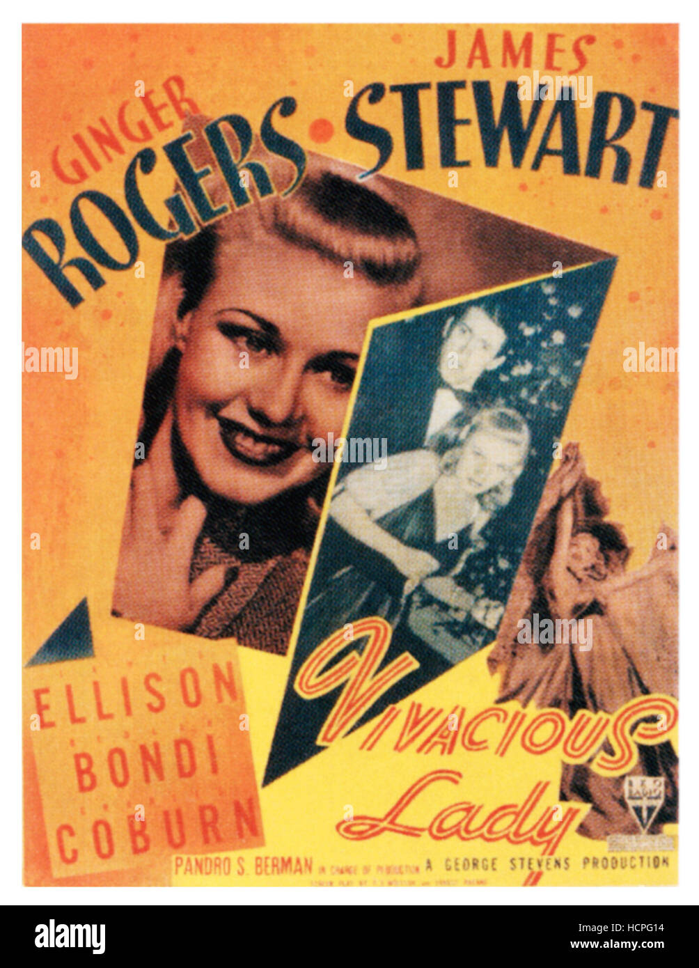 VIVACIOUS LADY, l-r: Ginger Rogers, James Stewart, Ginger Rogers on ...
