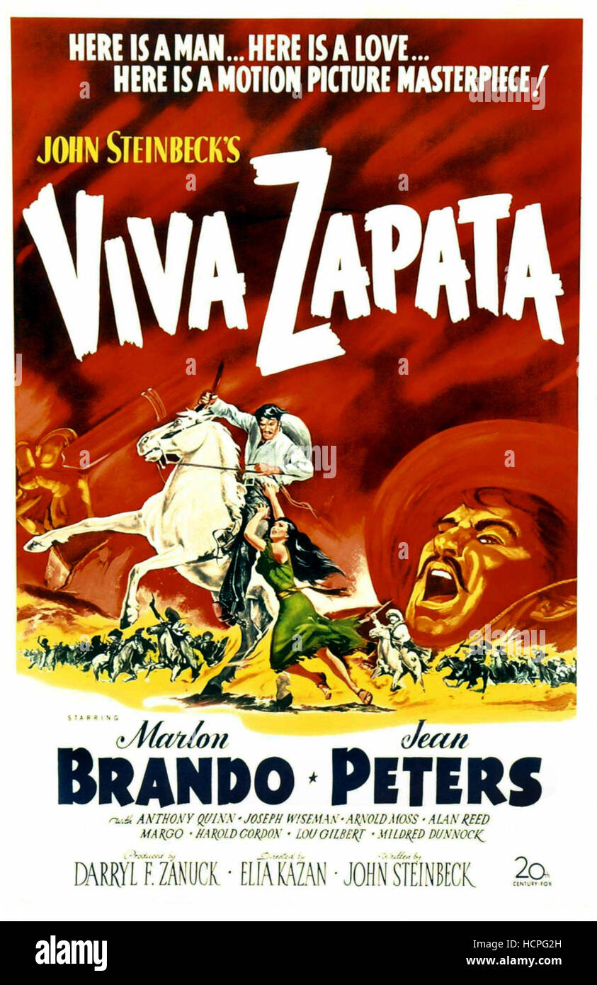 VIVA ZAPATA!, poster art from left: Marlon Brando, Jean Peters, Anthony ...