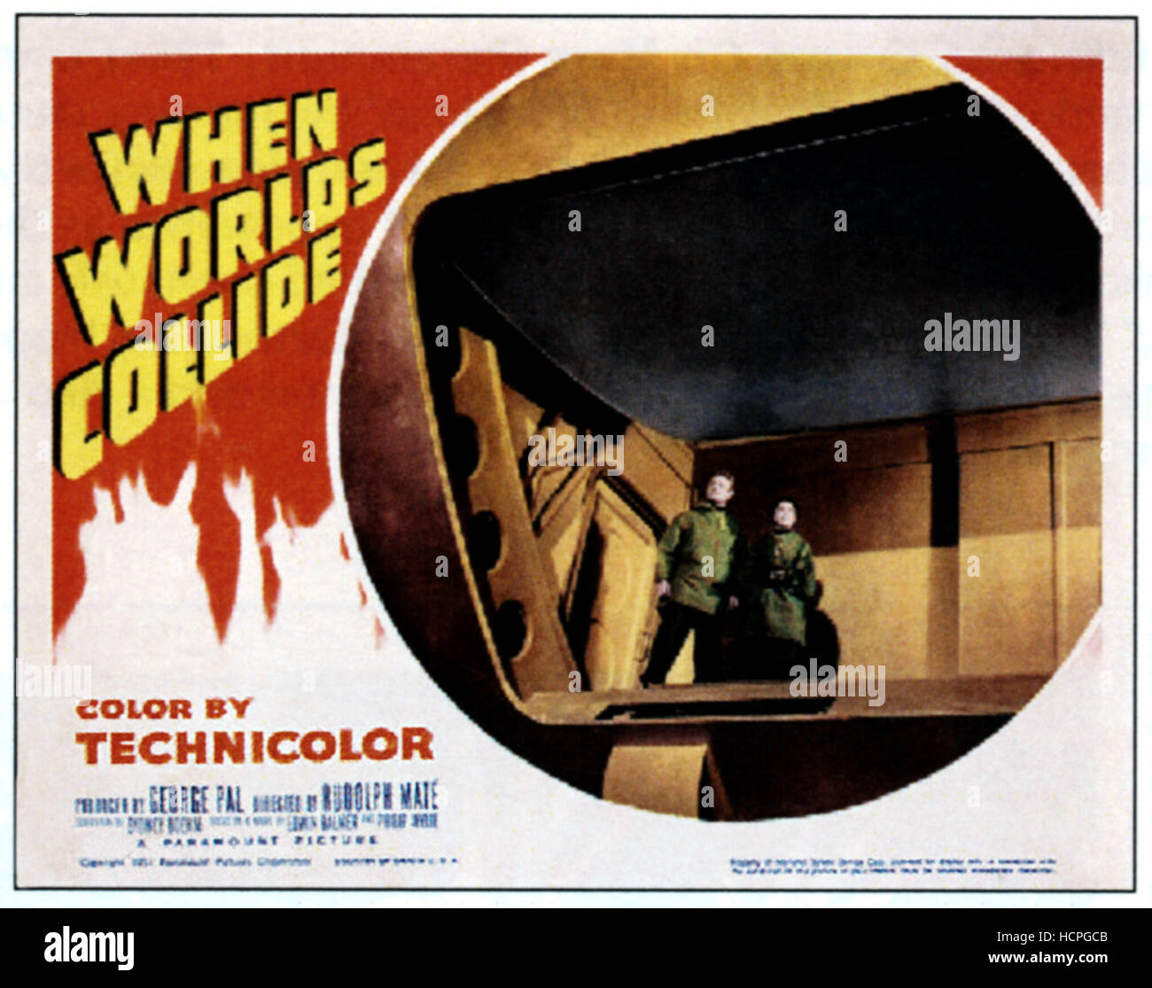 WHEN WORLDS COLLIDE, from left: Richard Derr, Barbara Rush, 1951 Stock ...
