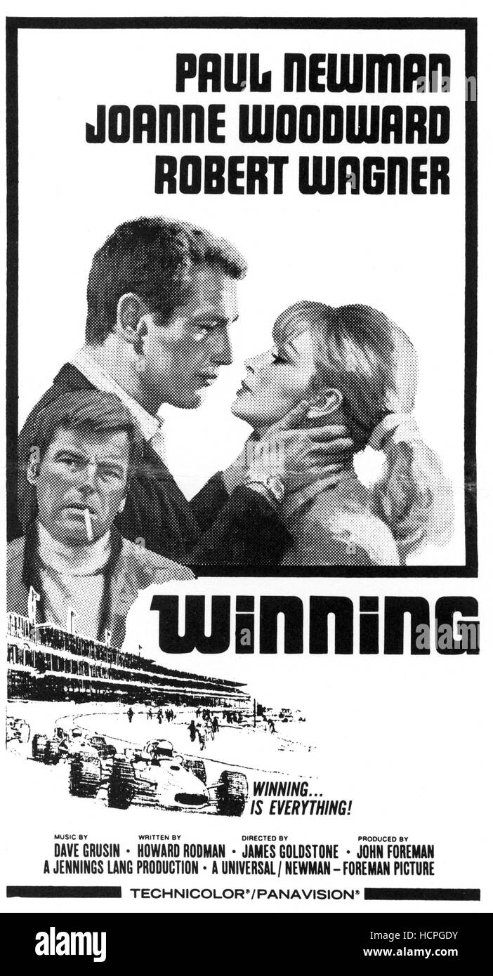 WINNING, Robert Wagner, Paul Newman, Joanne Woodward, 1969 Stock Photo ...