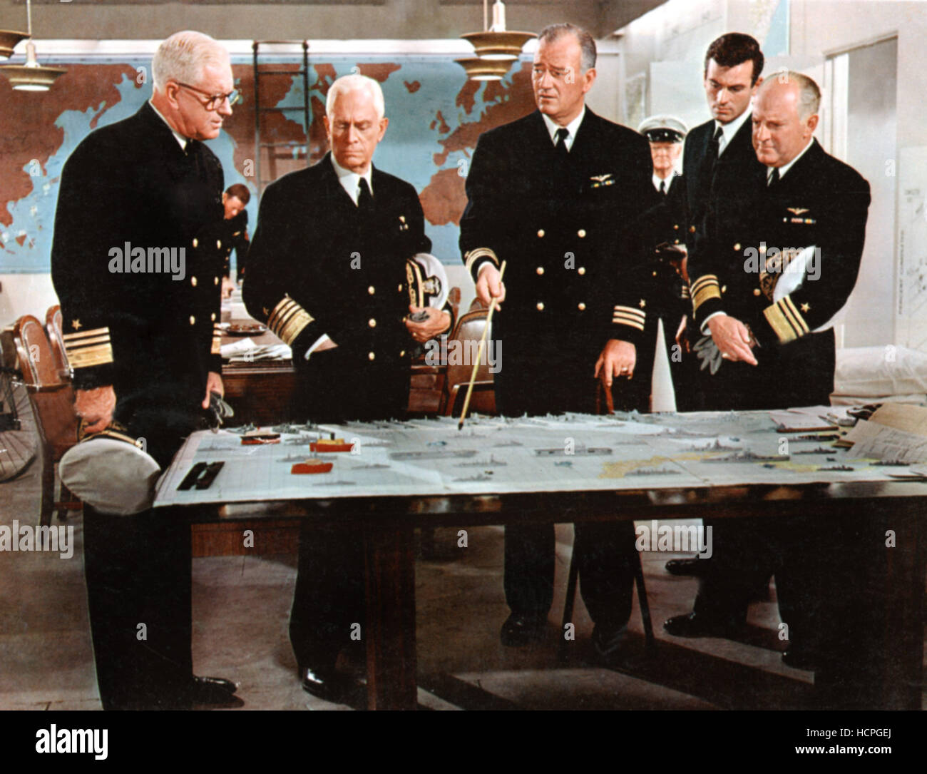 THE WINGS OF EAGLES, Charles Trowbridge (second from left), John Wayne ...