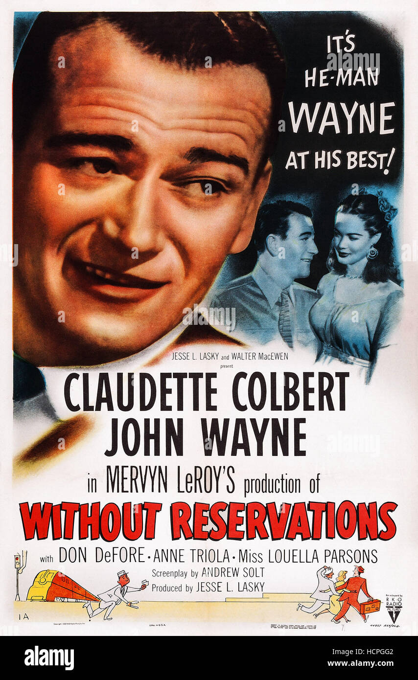 WITHOUT RESERVATIONS, from left: John Wayne, John Wayne, Claudette ...