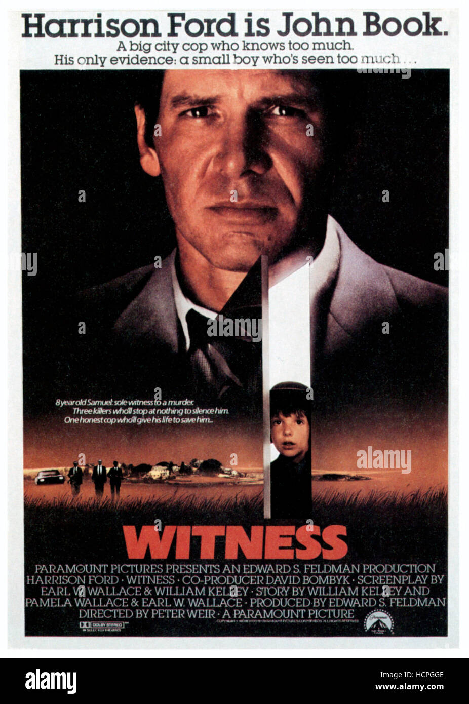 WITNESS, top: Harrison Ford, bottom: Lukas Haas, 1985, ©Paramount ...