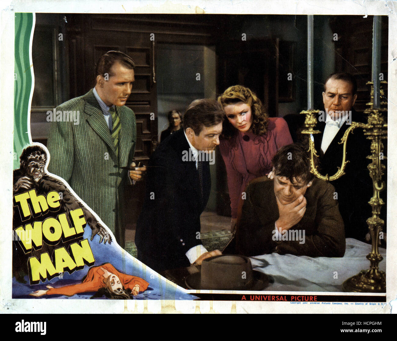 THE WOLF MAN, from left, Ralph Bellamy, Claude Rains, Lon Chaney, Jr ...