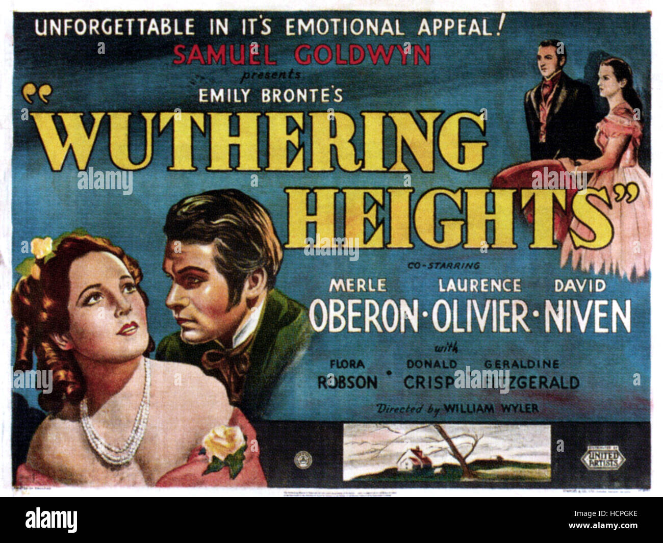 WUTHERING HEIGHTS, bottom from left: Merle Oberon, Laurence Olivier, 1939 Stock Photo - Alamy