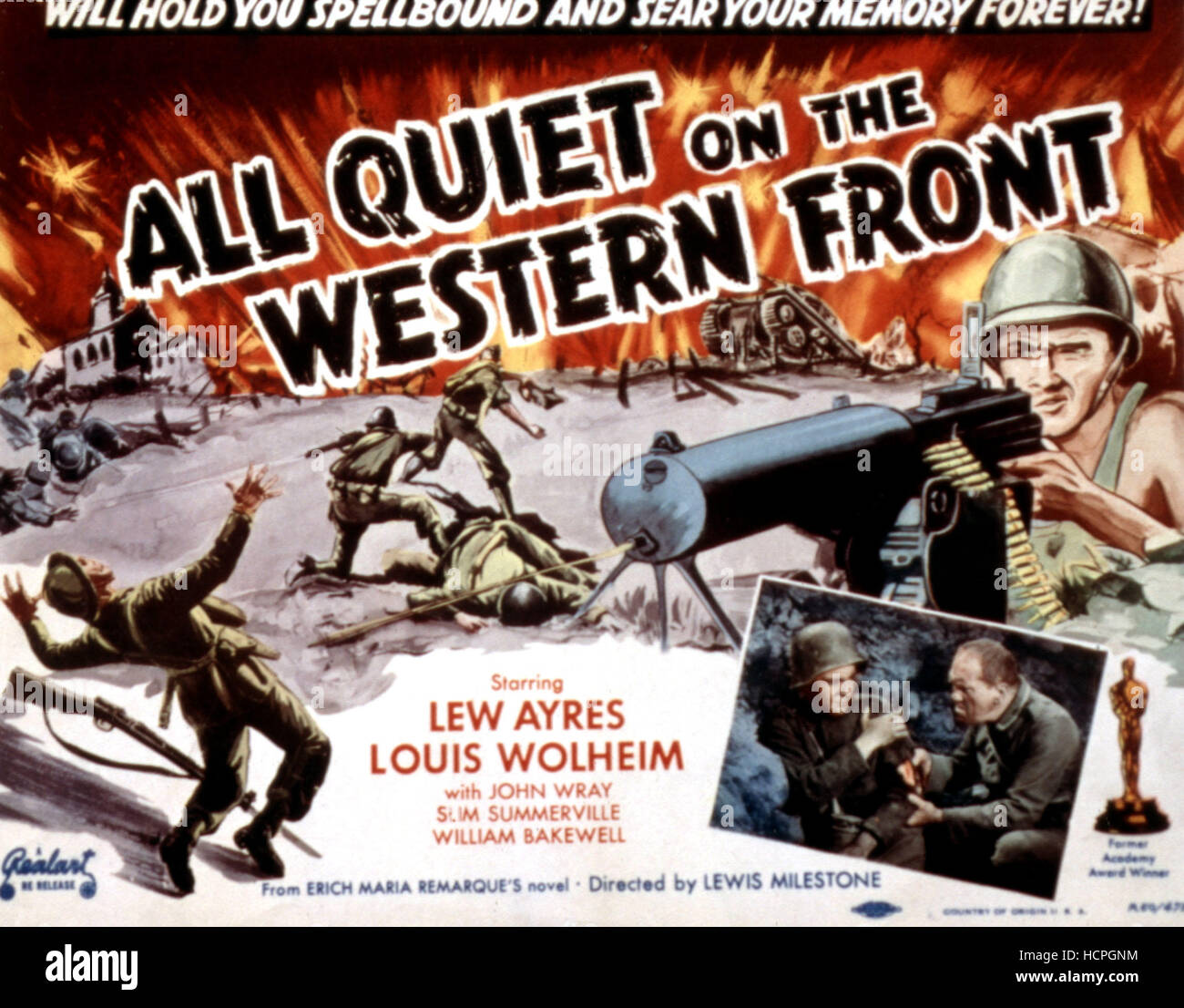 ALL QUIET ON THE WESTERN FRONT, Lew Ayres, Louis Wolheim, 1930 Stock ...