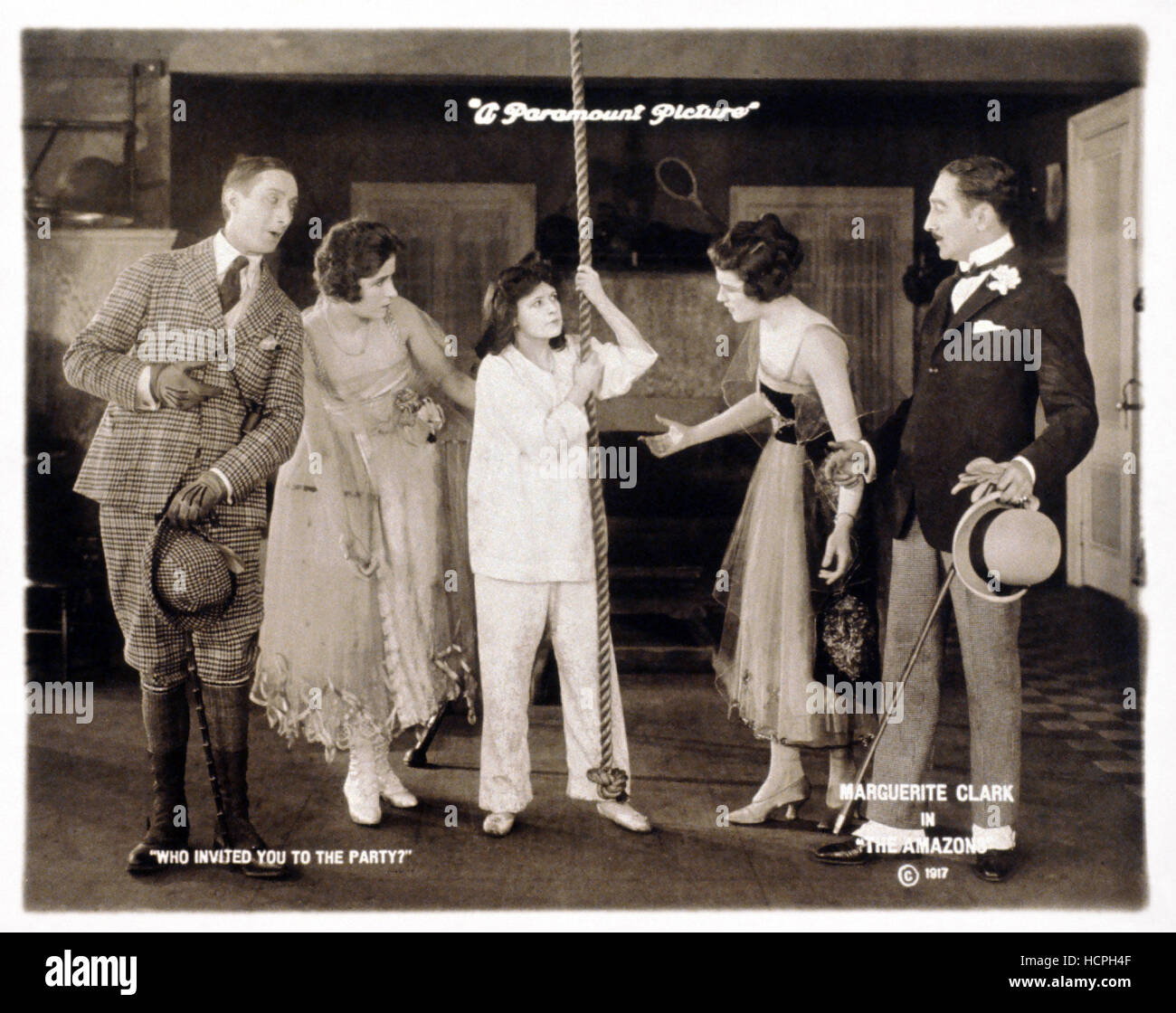 THE AMAZONS, US lobbycard, Edgar Norton (left), Marguerite Clark (at ...