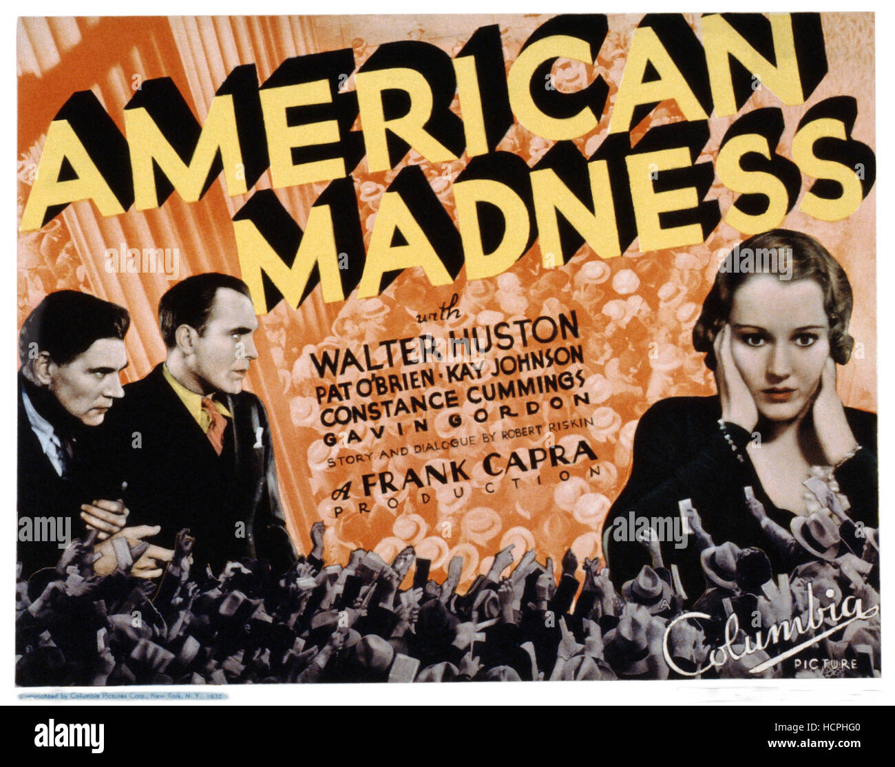 AMERICAN MADNESS, US poster, from left: Walter Huston, Pat O'Brien ...