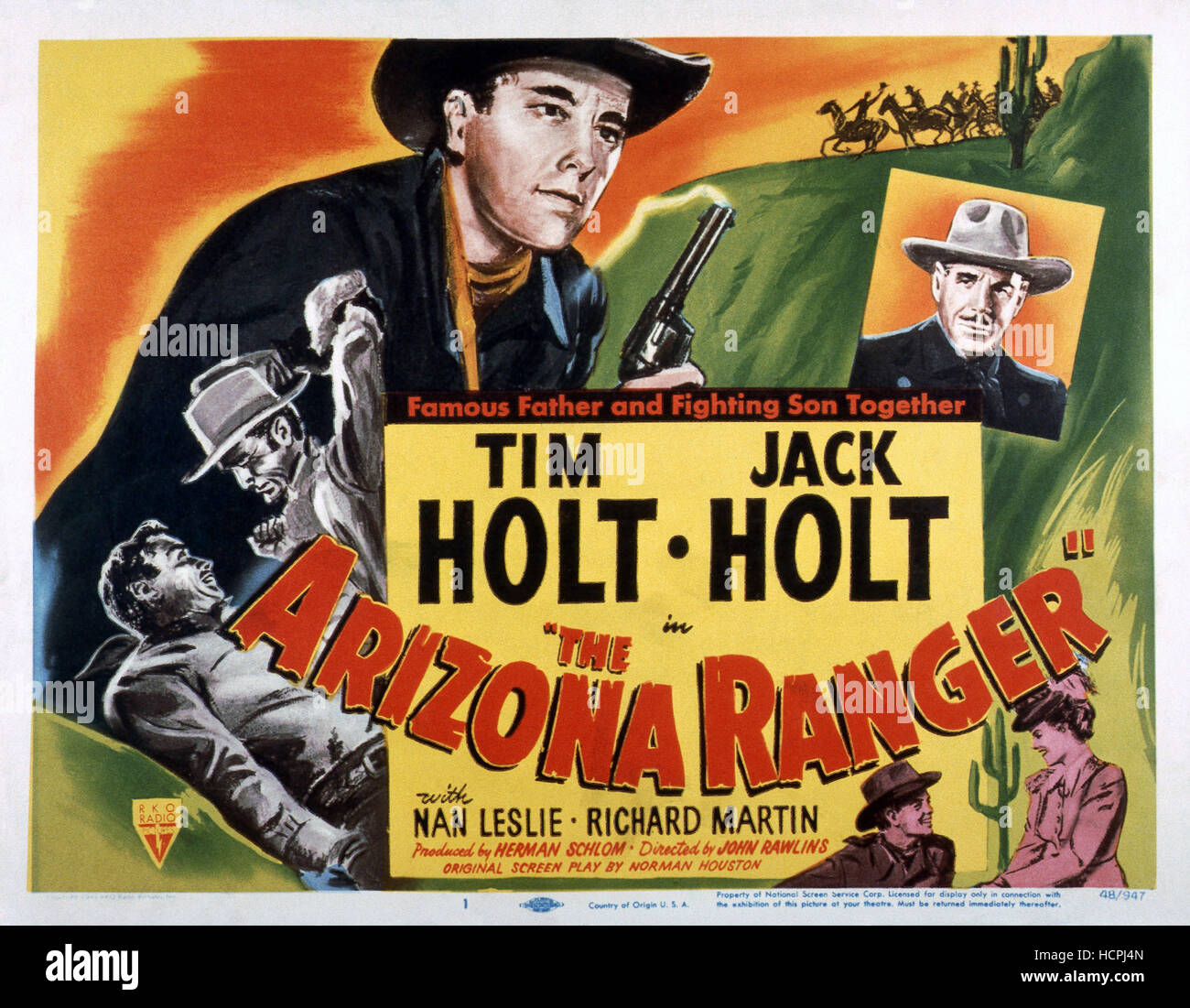 THE ARIZONA RANGER, top, from left: Tim Holt, Jack Holt; Nan Leslie ...