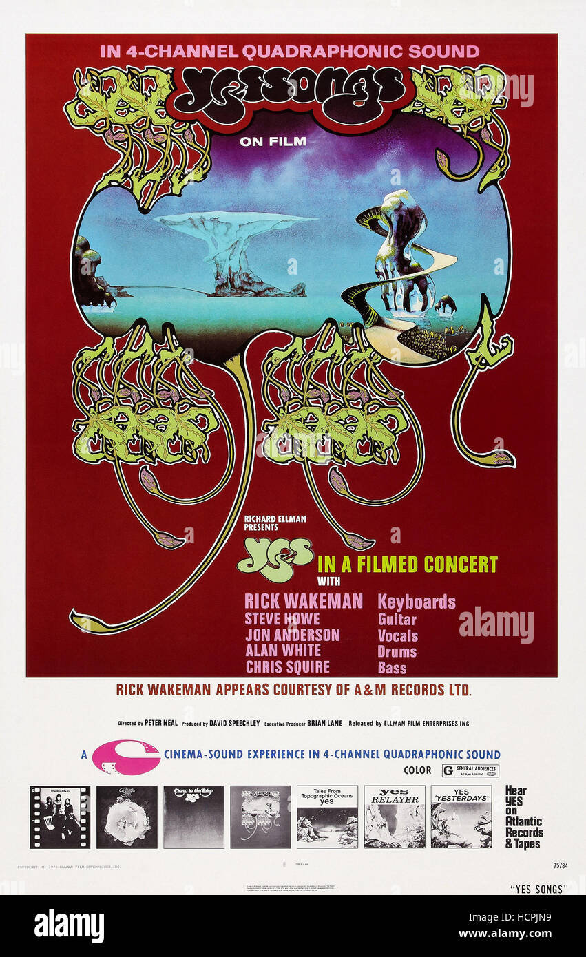 YESSONGS, US poster art, Yes, 1975 Stock Photo - Alamy