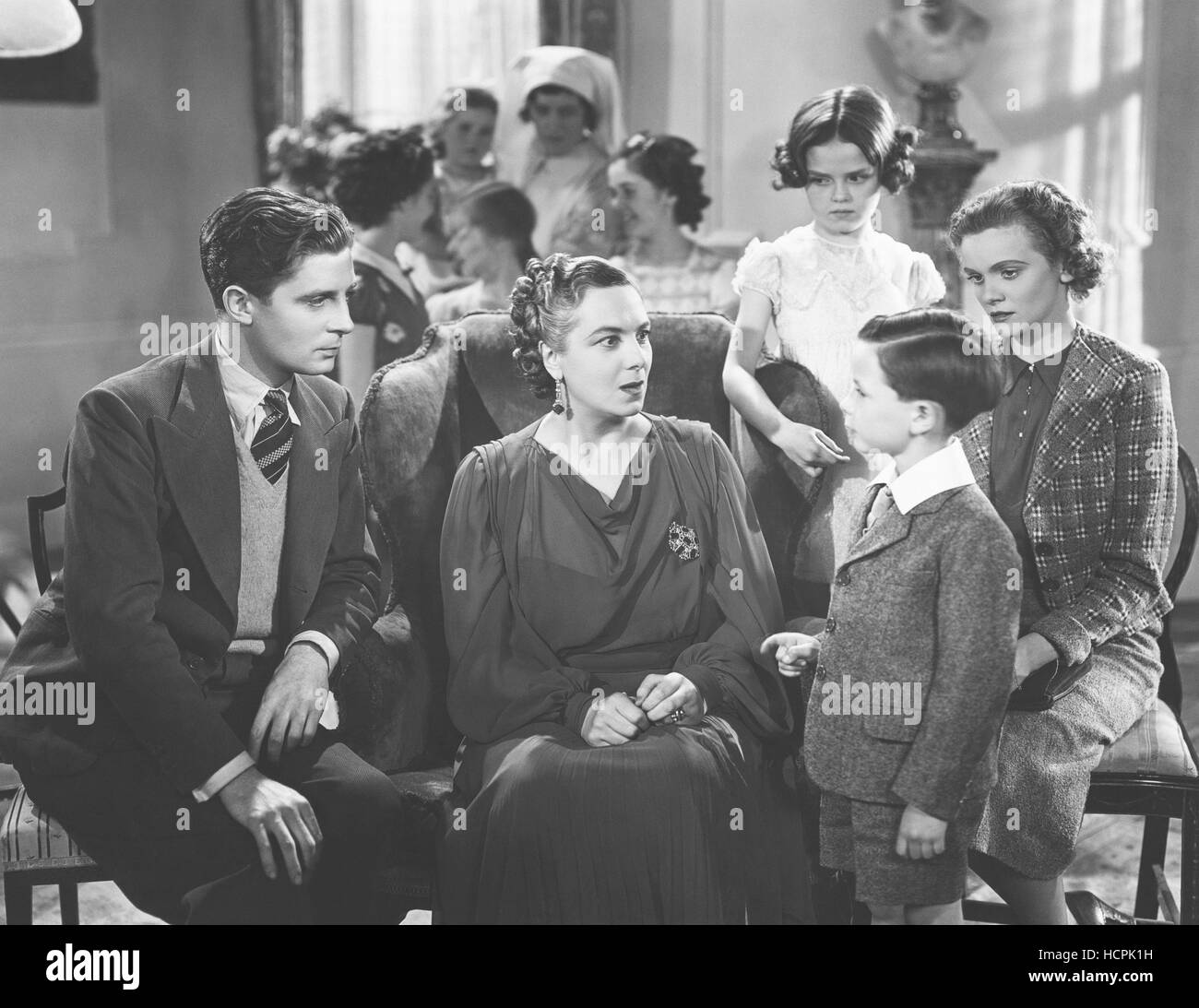 YOUNG AND INNOCENT, seated from left: Derrick De Marney, Mary Clare ...