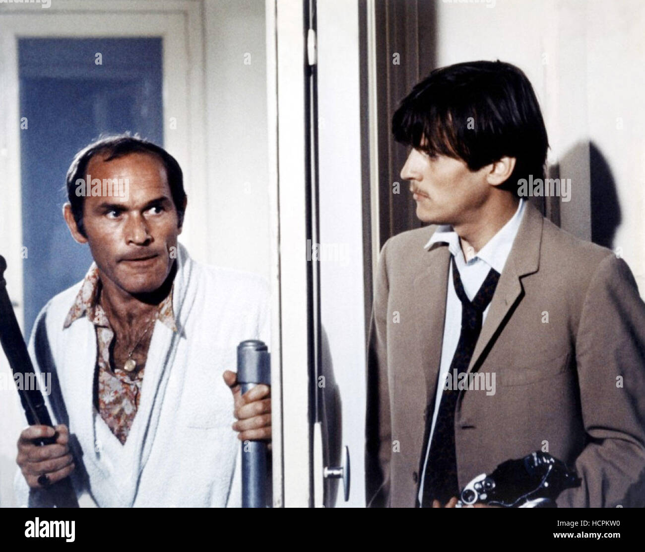 Z, from left: Marcel Bozzuffi, Jacques Perrin, 1969 Stock Photo - Alamy