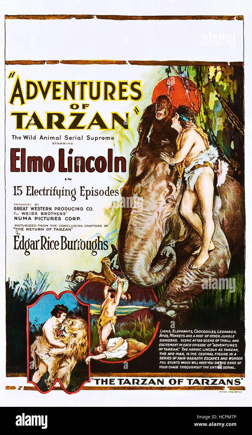 THE ADVENTURES OF TARZAN, Elmo Lincoln, 1921 Stock Photo - Alamy