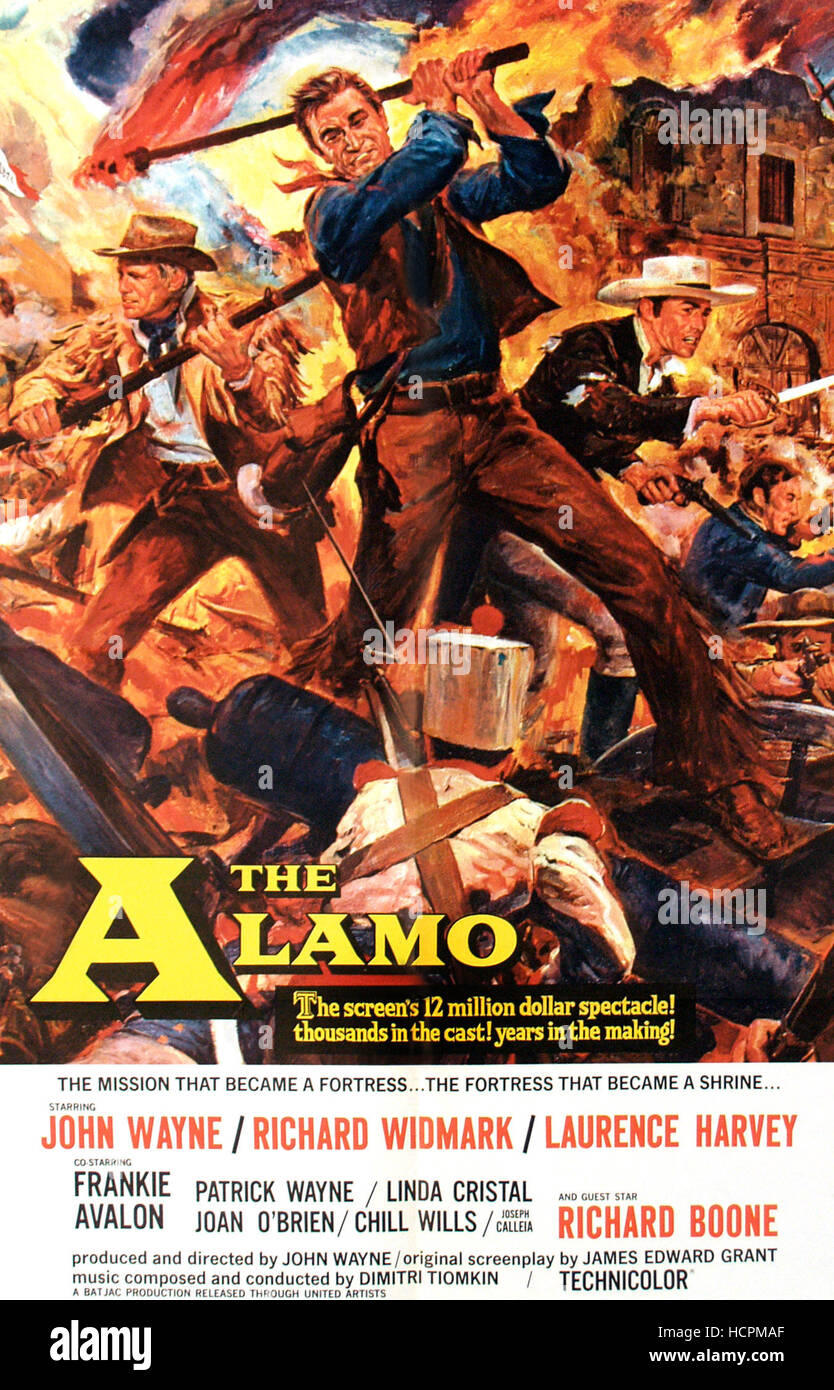 THE ALAMO, John Wayne, 1960, poster art Stock Photo - Alamy
