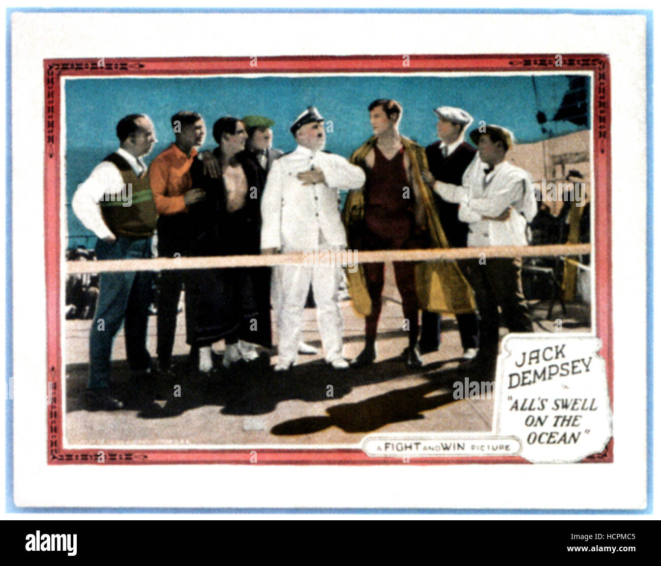 ALL'S SWELL ON THE OCEAN, Jack Dempsey (3rd from right), 1924 Stock ...