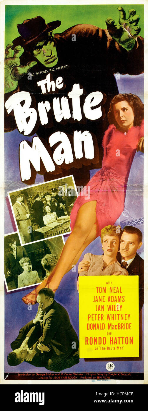 THE BRUTE MAN, Rondo Hatton, Jane Adams, Jan Wiley, Tom Neal, 1946 ...