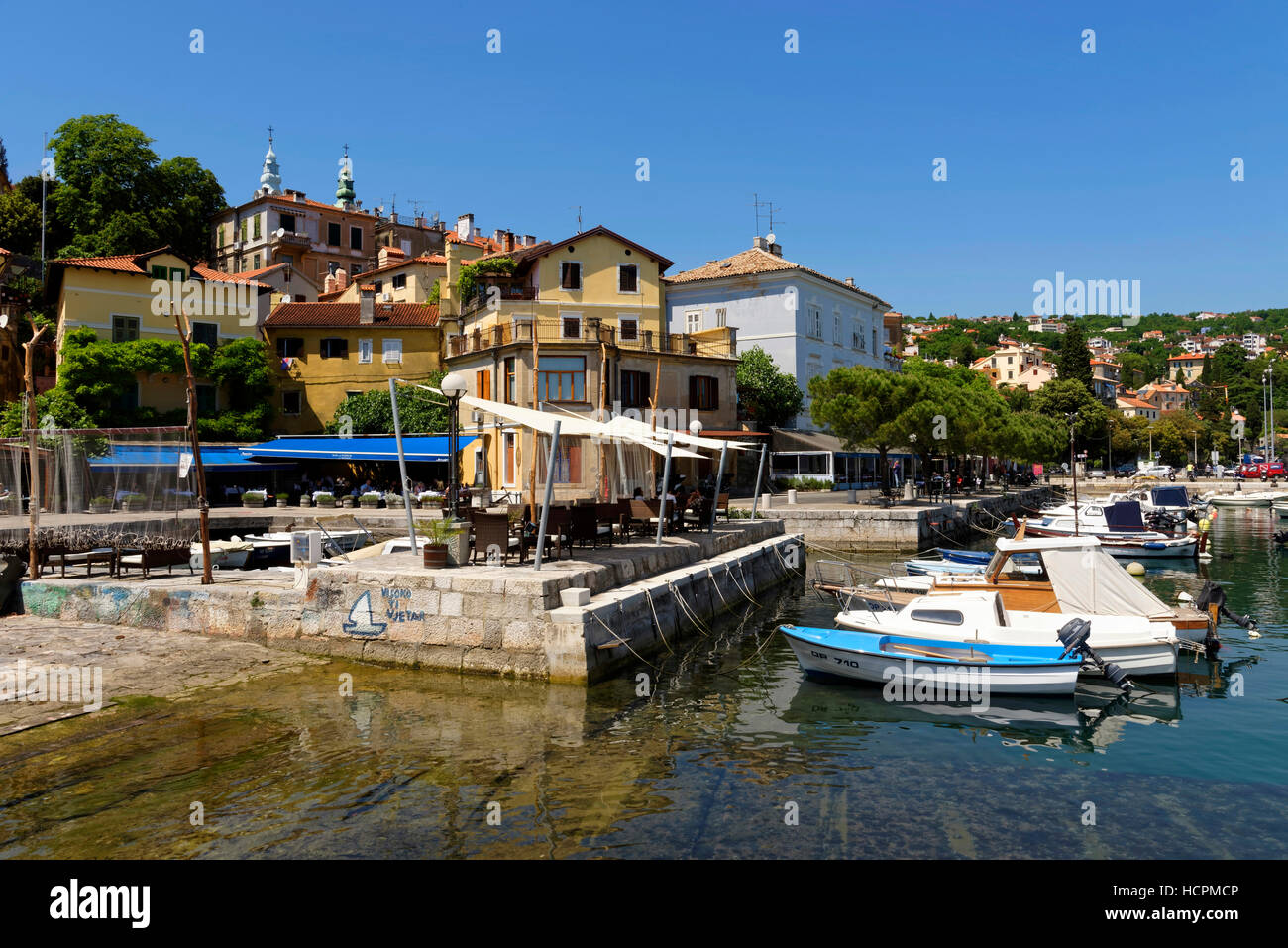 Volosko: Boats in harbour, Kvarner Gulf, Croatia Stock Photo - Alamy