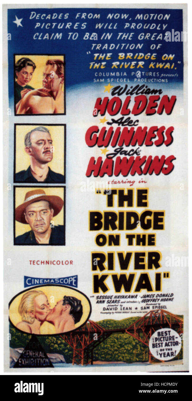 THE BRIDGE ON THE RIVER KWAI, William Holden, Alec Guinness, Jack ...