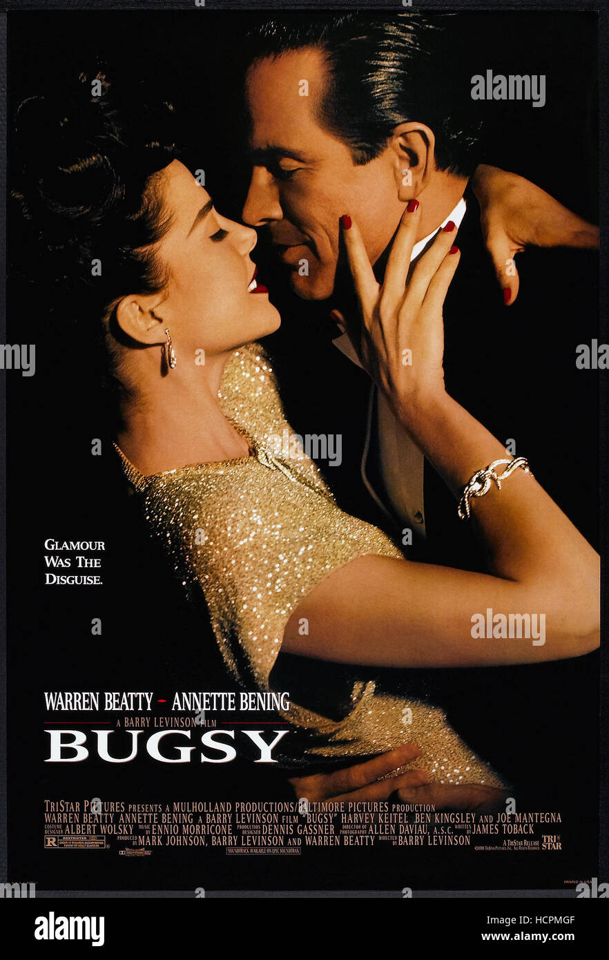 BUGSY, US poster, from left: Annette Bening, Warren Beatty, 1991 ...