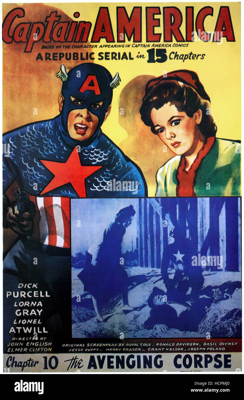 CAPTAIN AMERICA, Dick Purcell, Lorna Gray in 'Chapter 10: The Avenging ...