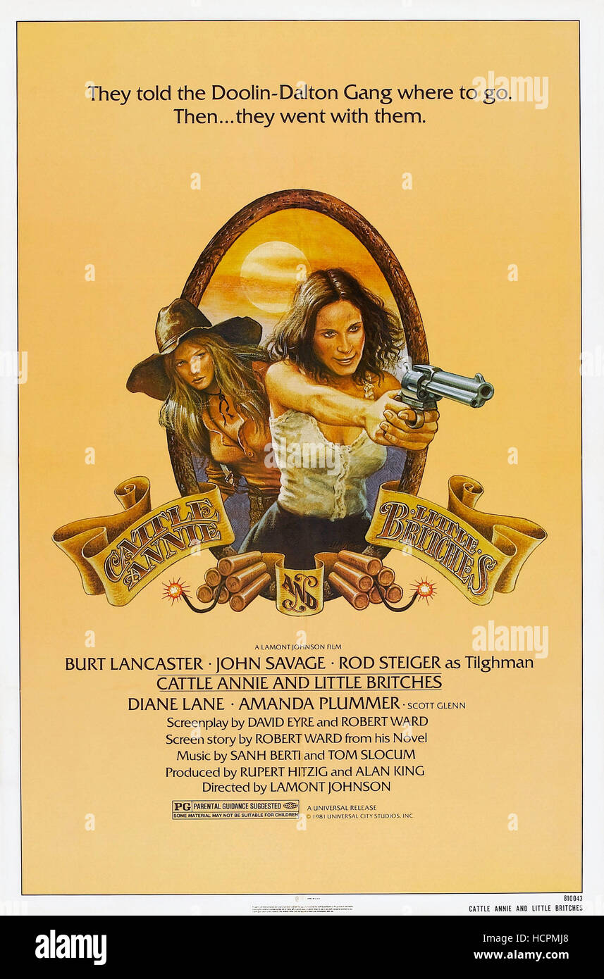 CATTLE ANNIE AND LITTLE BRITCHES, US poster art, from left: Diane Lane ...