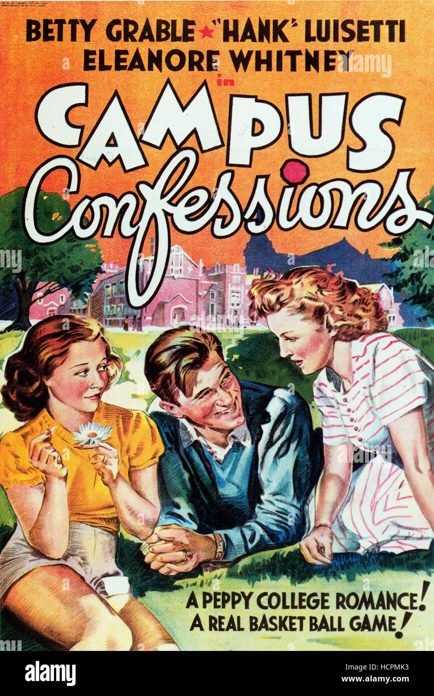 CAMPUS CONFESSIONS, Eleanor Whitney, Hank Luisetti, Betty Grable, 1938 ...