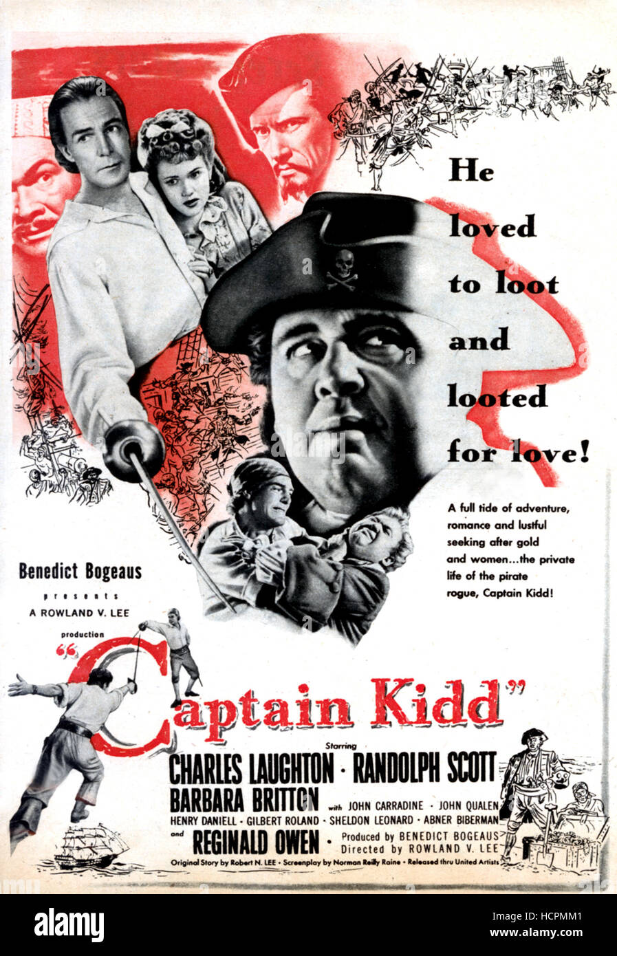 CAPTAIN KIDD, Abner Biberman, Randolph Scott, Barbara Britton, Charles ...