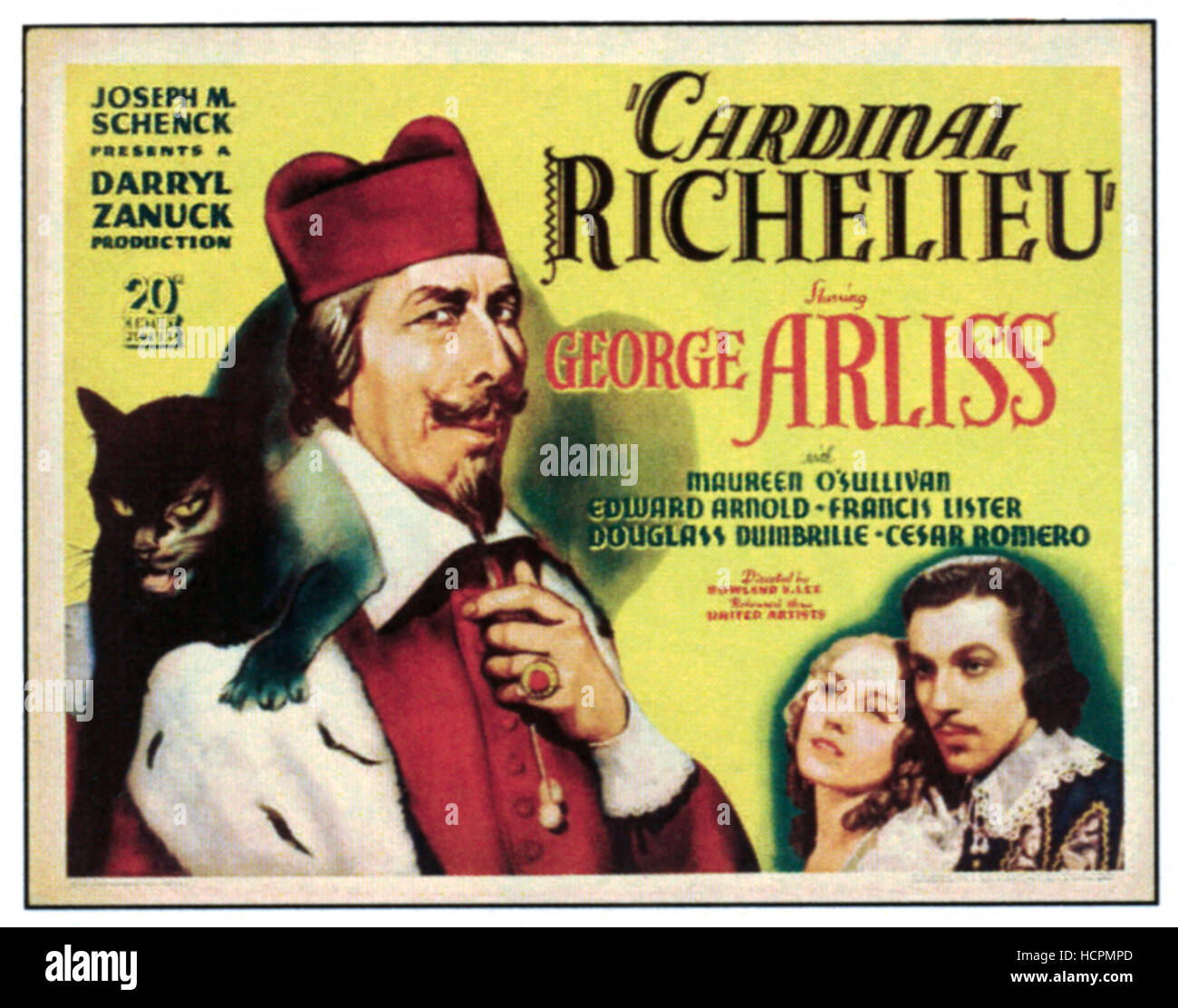 CARDINAL RICHELIEU, from left: George Arliss, Maureen O'Sullivan, Cesar ...