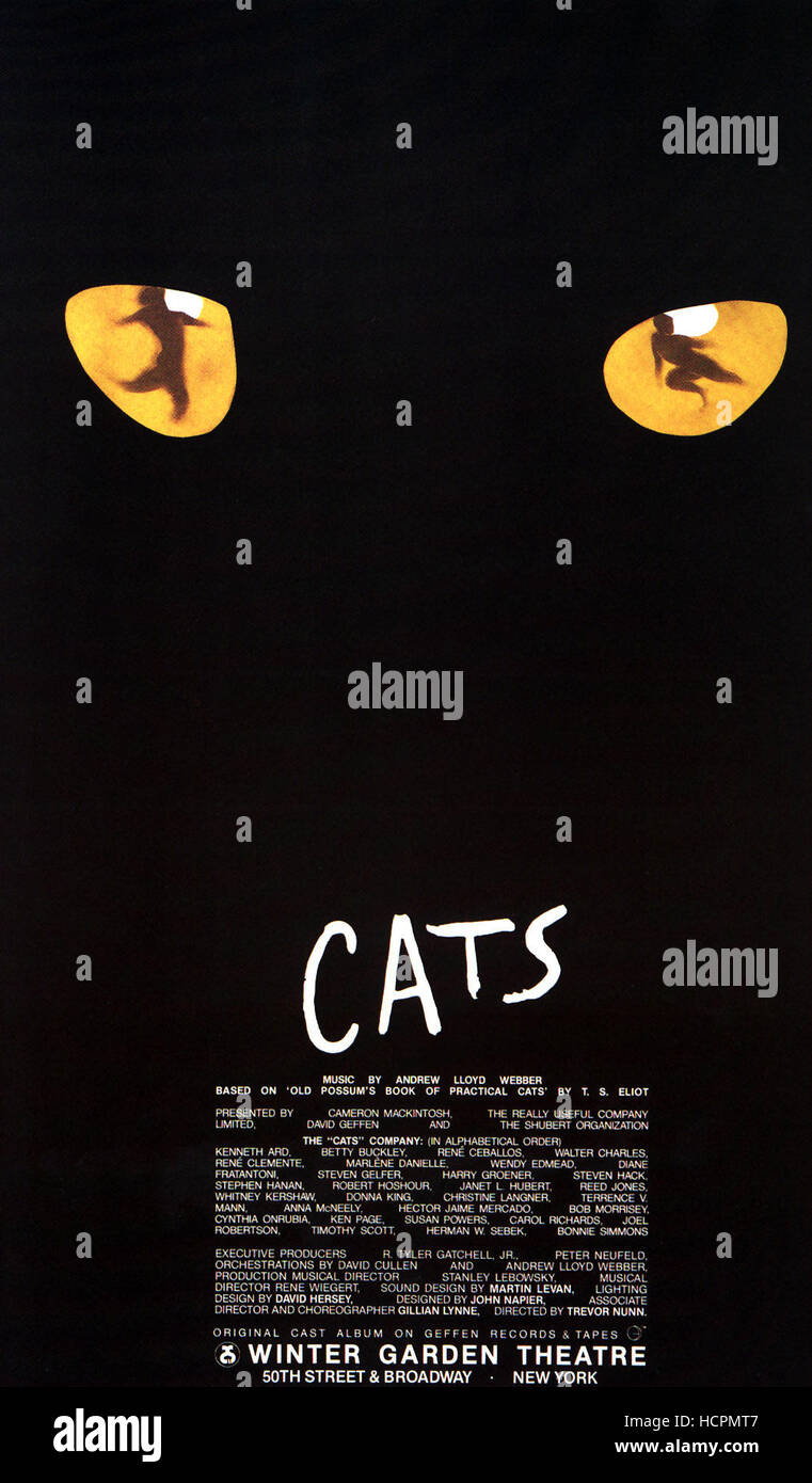 CATS, theater poster to original Broadway run Stock Photo - Alamy