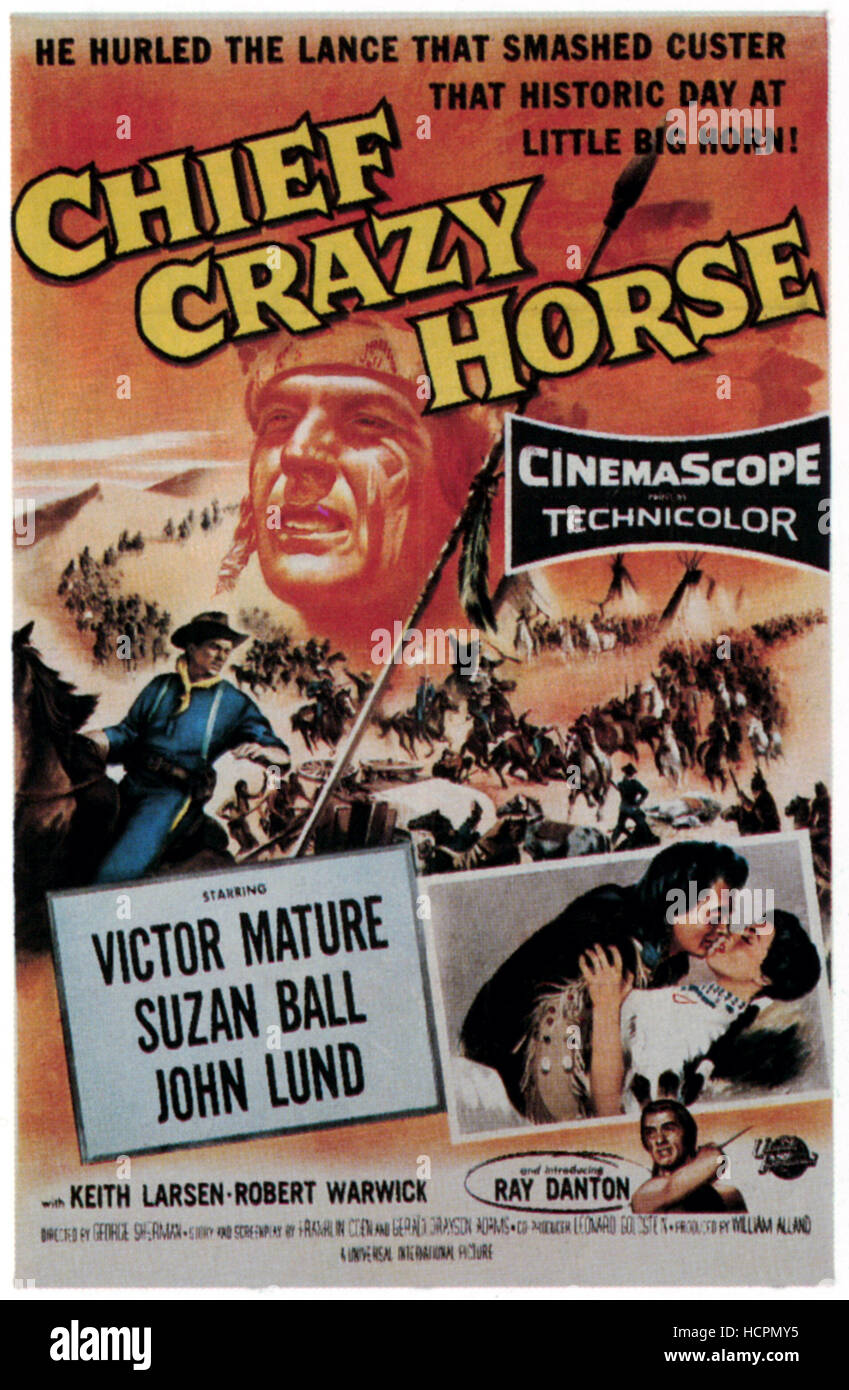 CHIEF CRAZY HORSE, top: Victor Mature, bottom from left: Victor Mature ...
